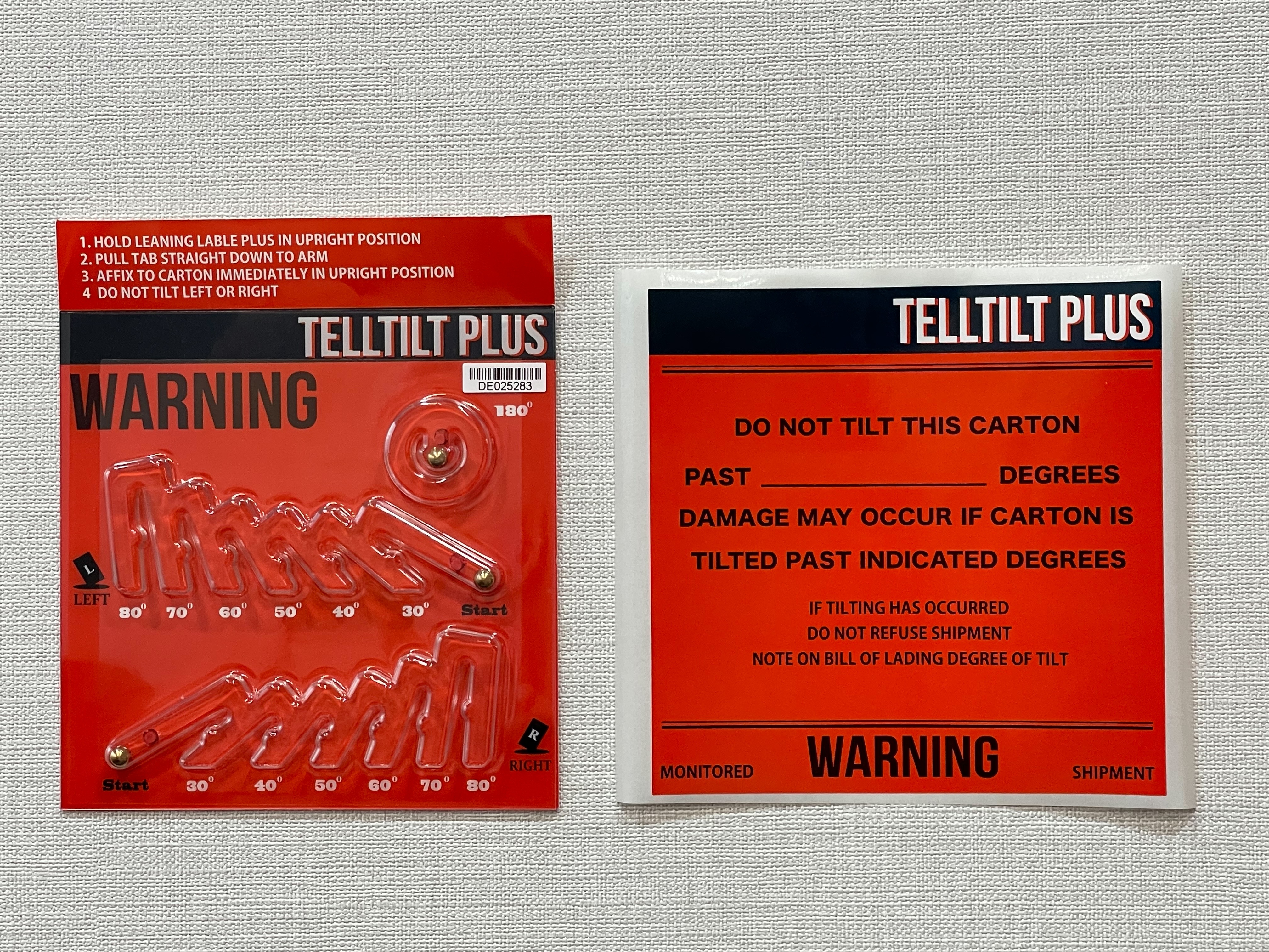Tilt indicator self-adhesive Tell-Tilt Plus » Transport monitoring