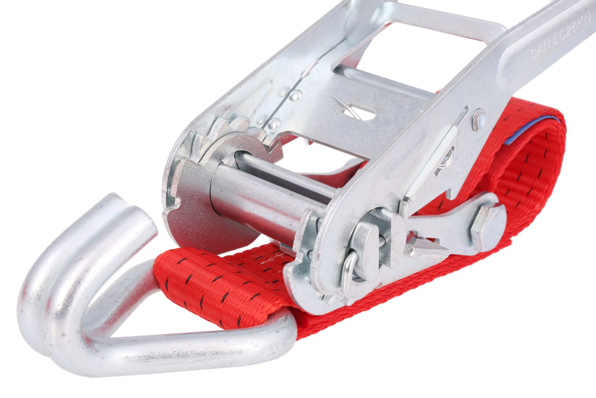 Festende mit Kurzhebelratsche 0,5m 50mm rot » LC 2500 daN